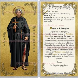 St. Peregrine, Cancer - Laminated Holy Prayer Card. Cancer Intercession ...