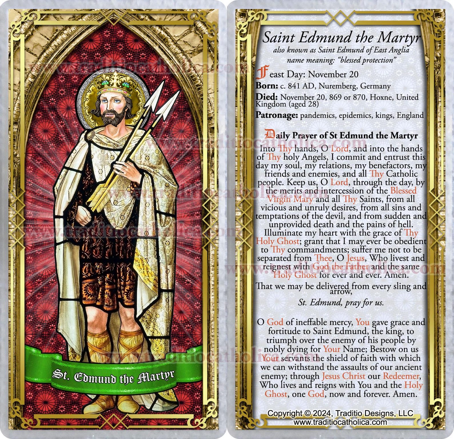 Saint Edmund the Martyr, Patron Saint of Pandemics and England ...