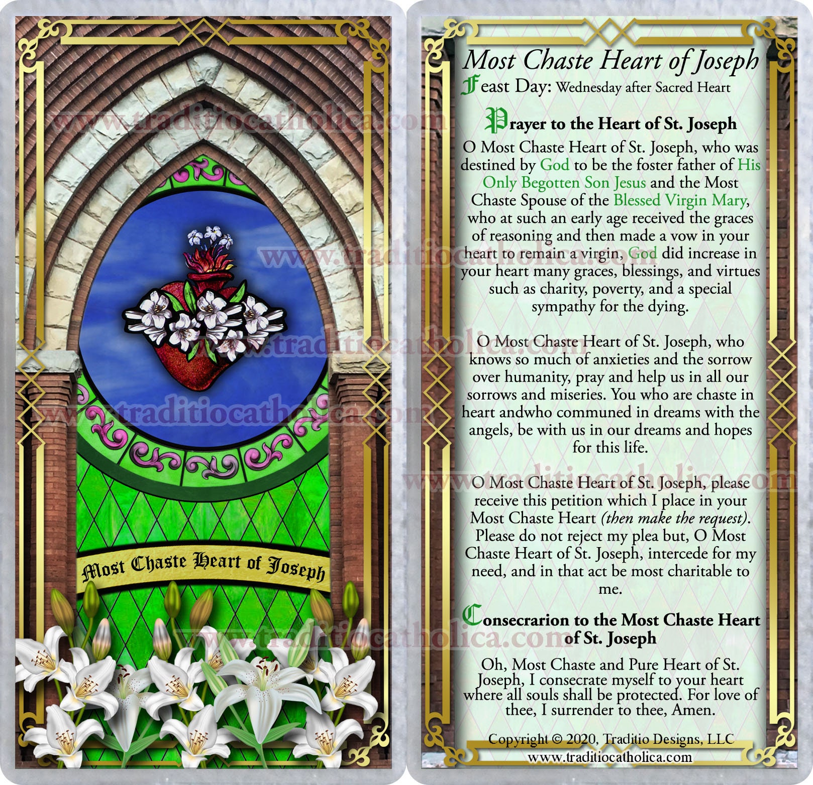 Most Chaste and Pure Heart of Joseph Sculpture and Stained Glass ...