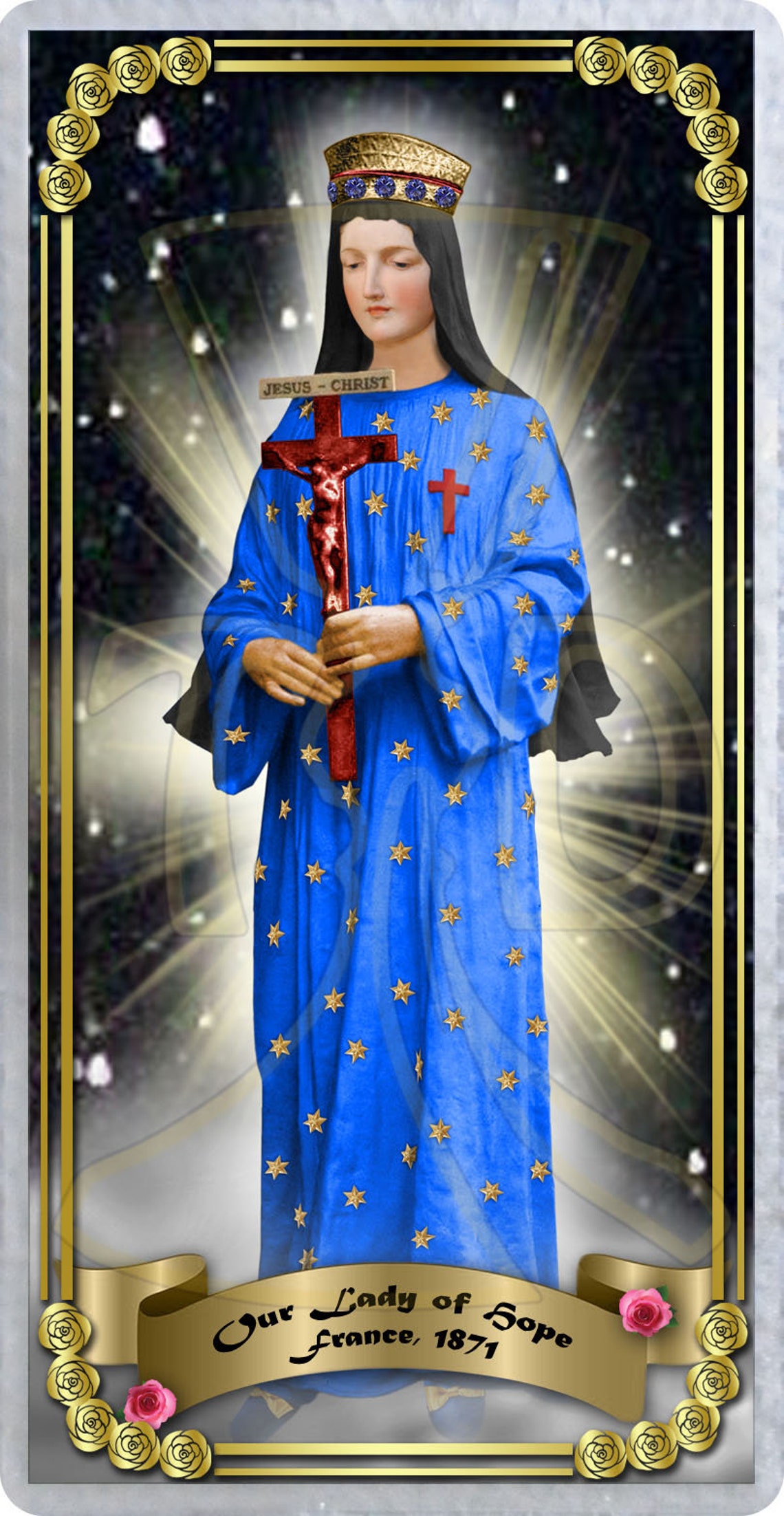 Our Lady of Hope of Pontmain France laminated Holy Prayer | Etsy