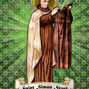 Saint Simon Stock of Brown Scapular Framed Prints With Silver or Gold ...