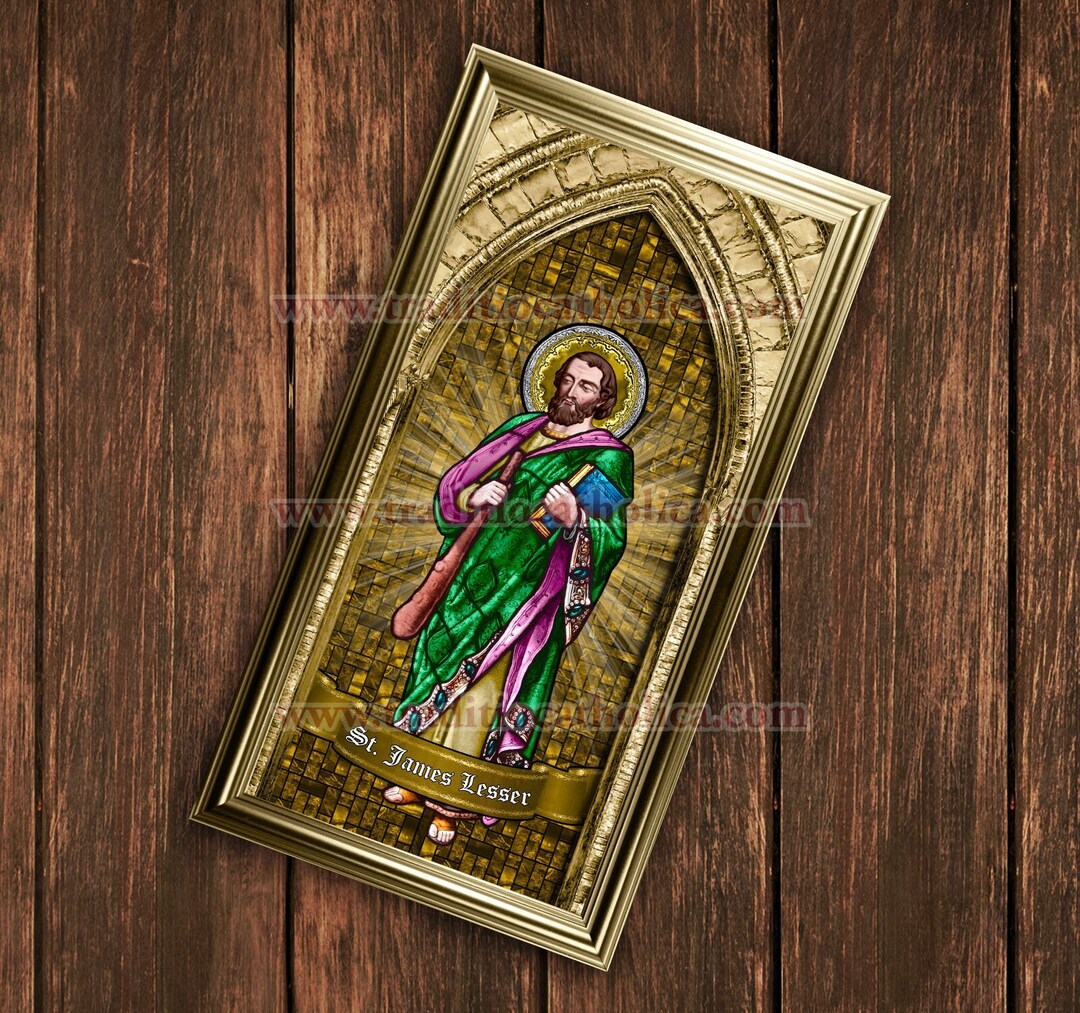 Saint James the Lesser the Apostle Handcrafted Framed Prints. 7x14 Size ...