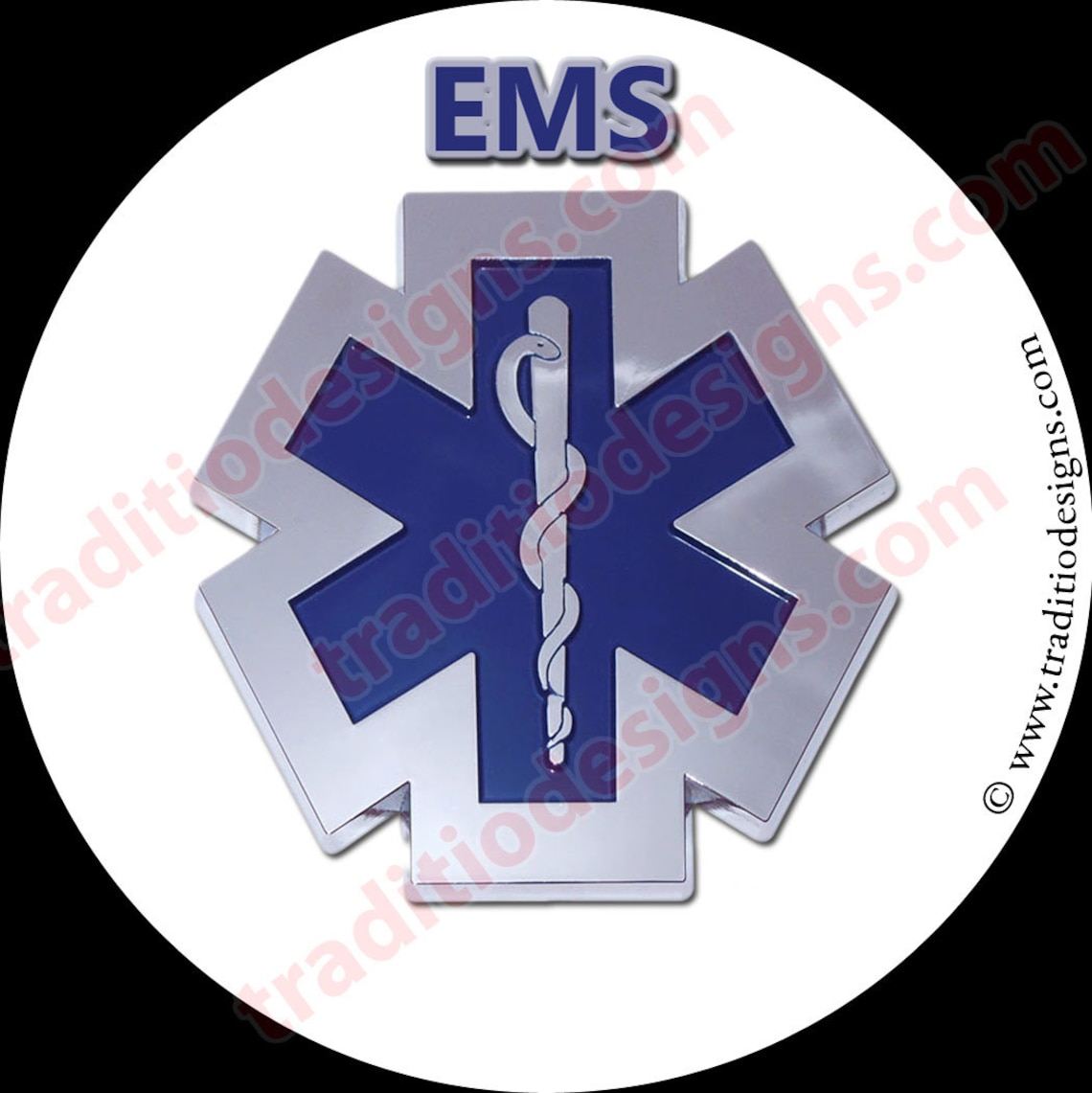 EMT, EMS Paramedic Magnets, EMT Decal Round 3.5 Inch and Rectangular ...