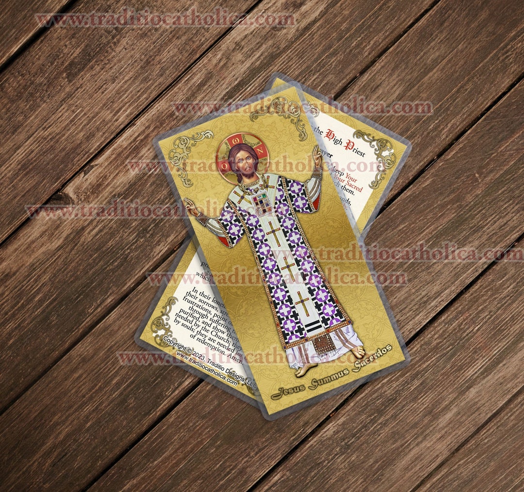 Jesus the High Priest Catholic Holy Prayer Card, Eastern Church Icon Style. Jesus Holy Card - Etsy