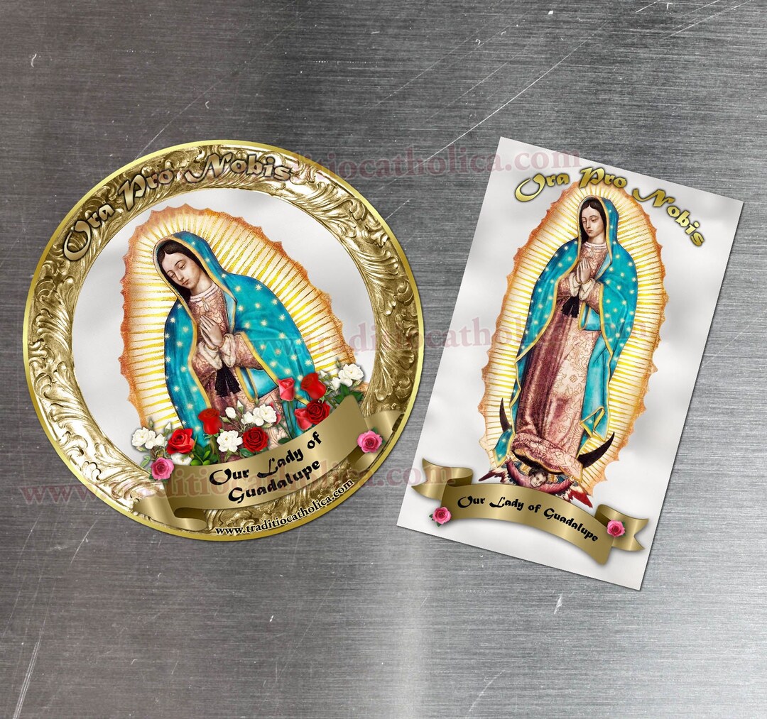 Our Lady of Guadalupe, Mexico Gold Round and Rectangular Custom ...