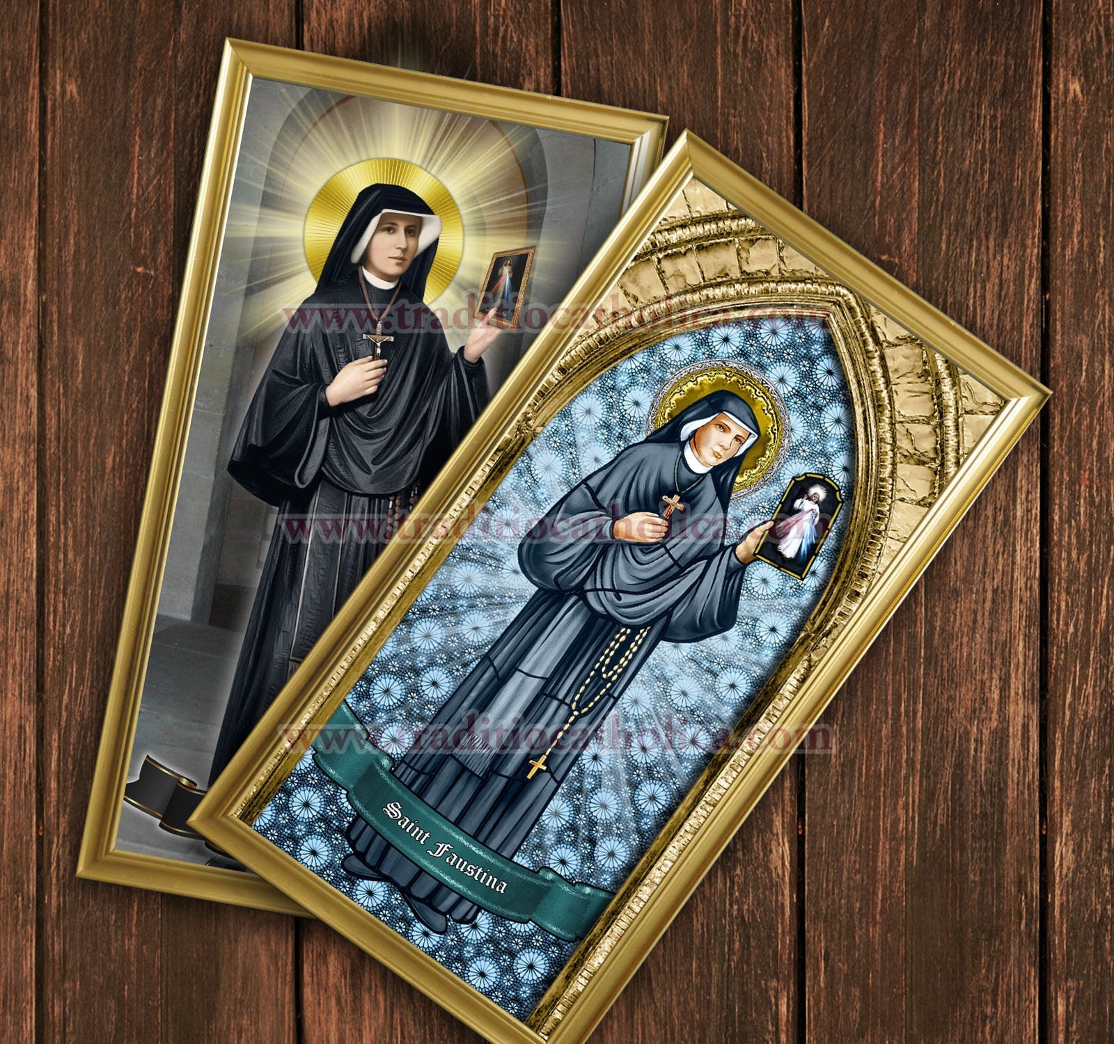 Saint St. Faustina of Divine Mercy Handcrafted Stained Glass - Etsy