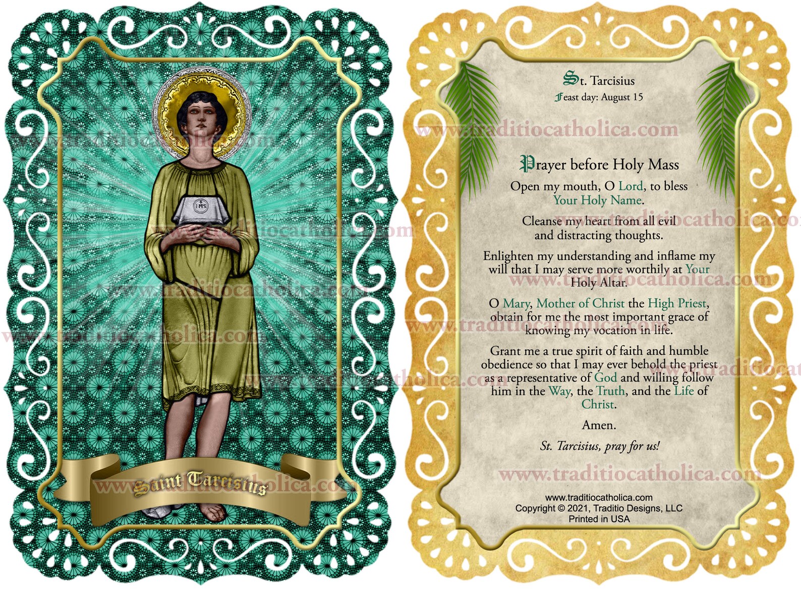 St. Tarcisius, Patron of Altar Servers - Stained Glass and Statue Art ...