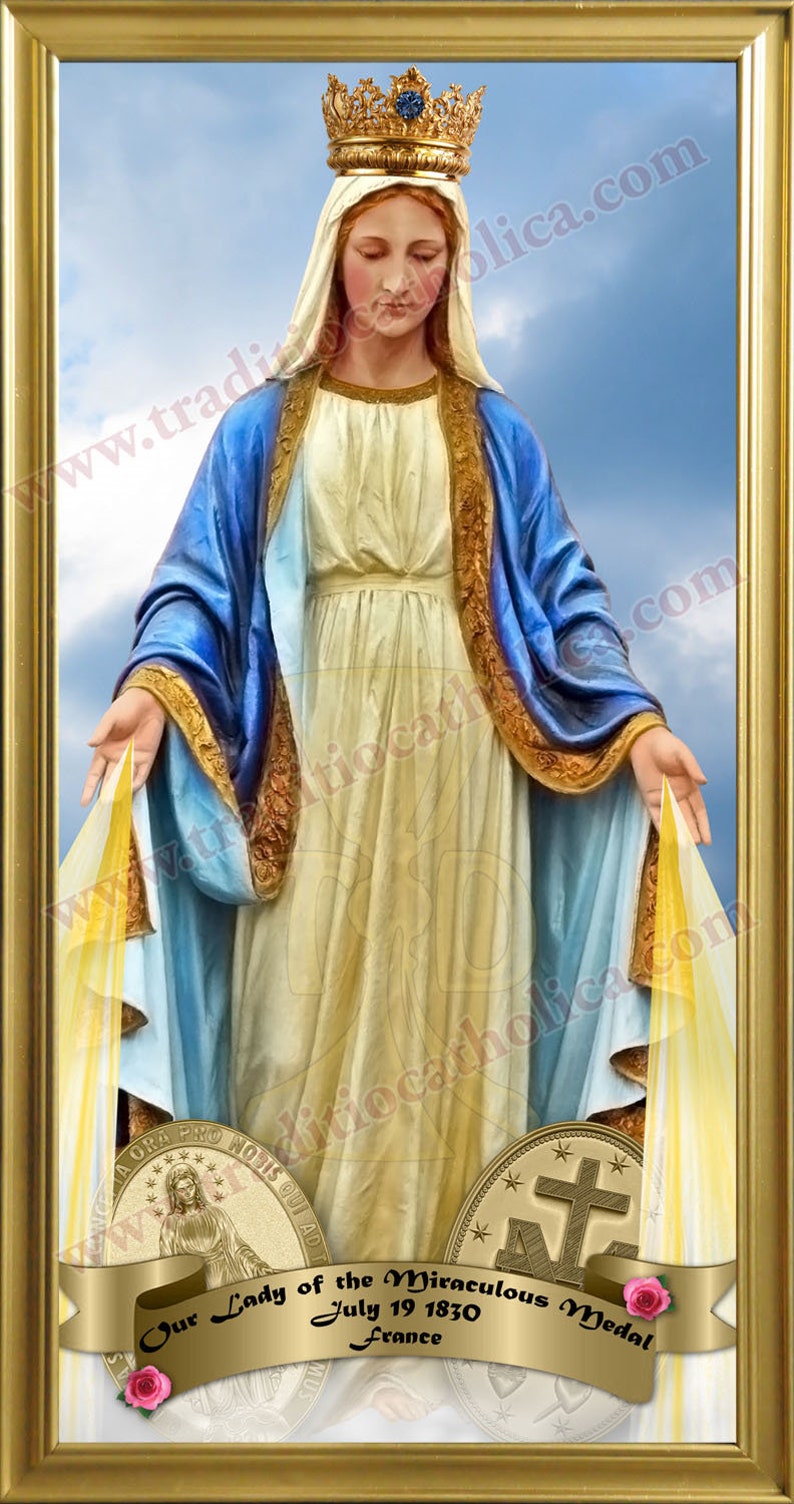 Our Lady of the Miraculous Medal Handcrafted Framed Prints. - Etsy