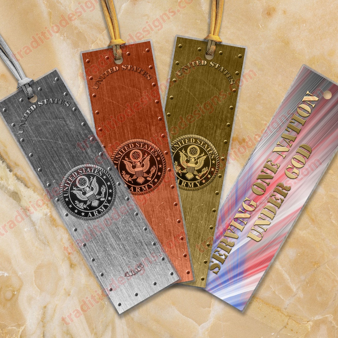 US Army Metallic Laminated Bookmarks. Custom US Army Bookmark. - Etsy