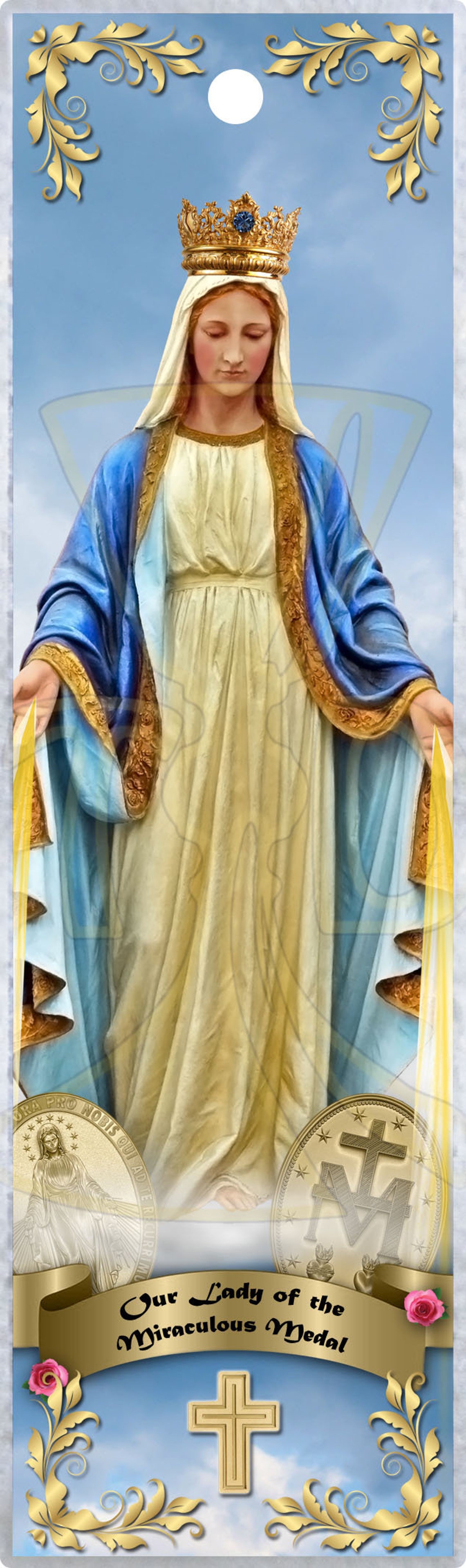 Our Lady of the Miraculous Medal laminated Bible scripture | Etsy