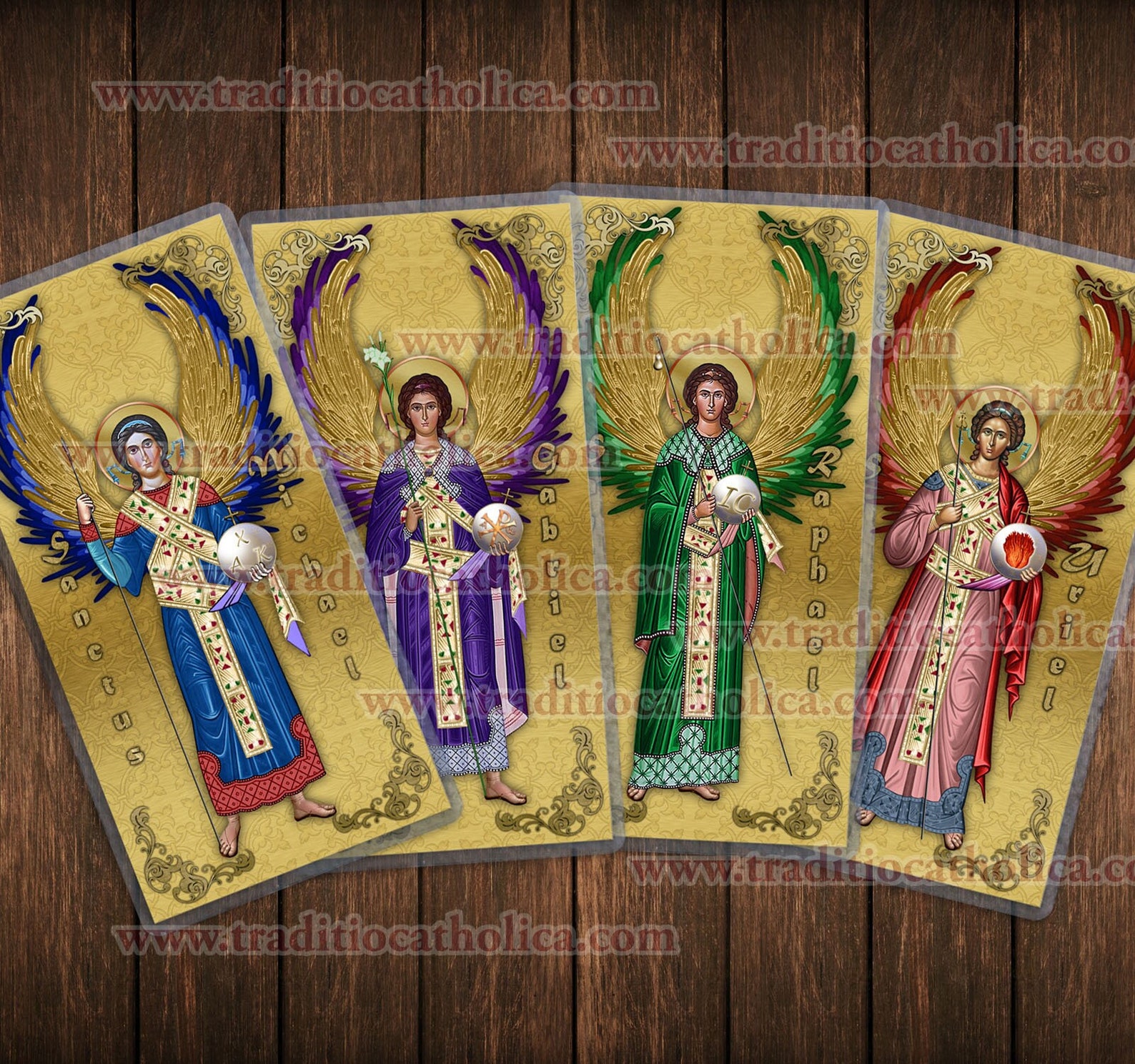 Archangels in Eastern Orthodox Icon Style Holy Prayer Card - Etsy