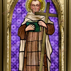 Saint John of the Cross Stained Glass Handcrafted Framed Print. 7x14 ...