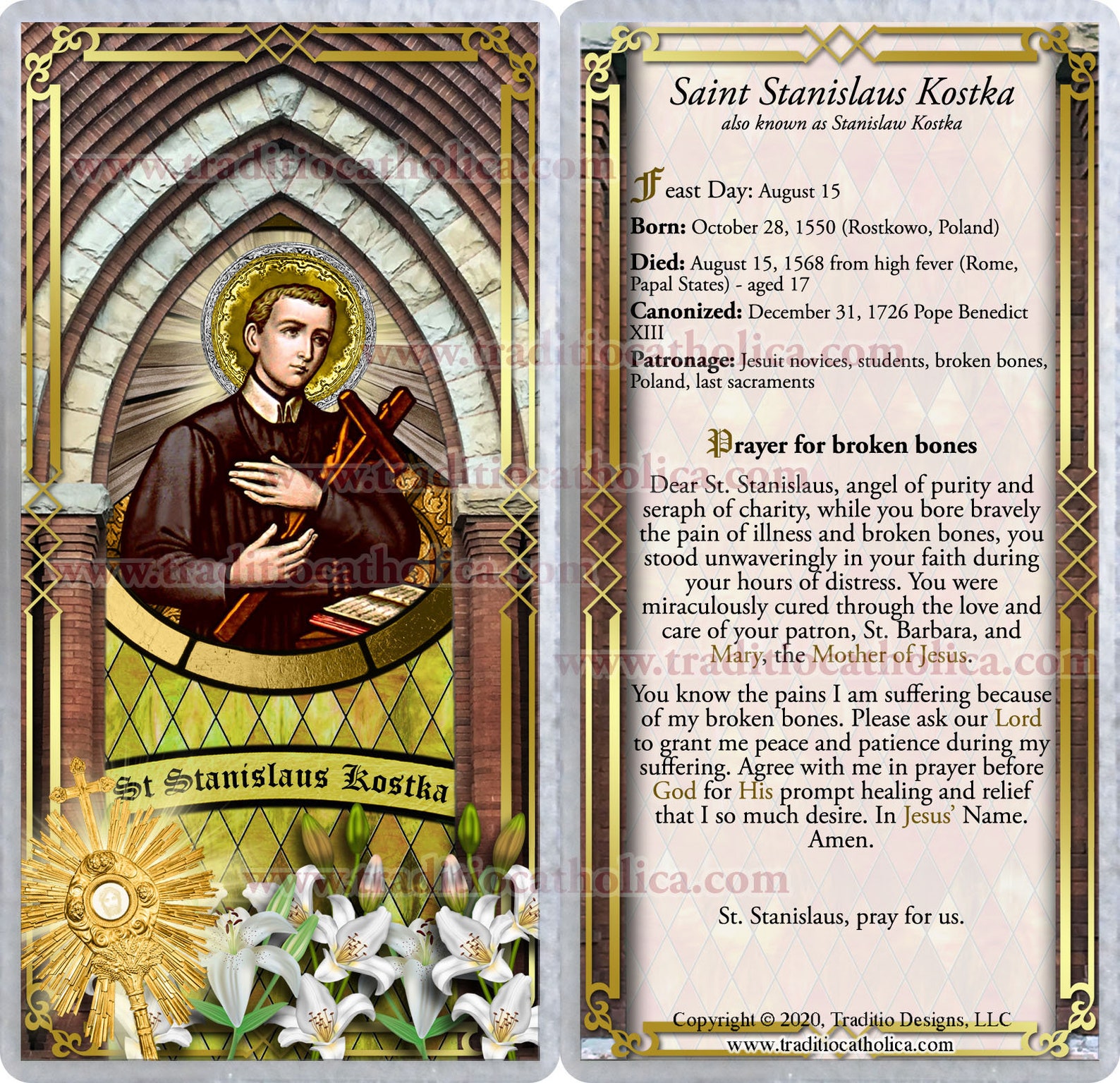 Saint Stanislaus Kostka patron of broken bones and bone | Etsy Saint Stanislaus Kostka patron of broken bones and bone | Etsy