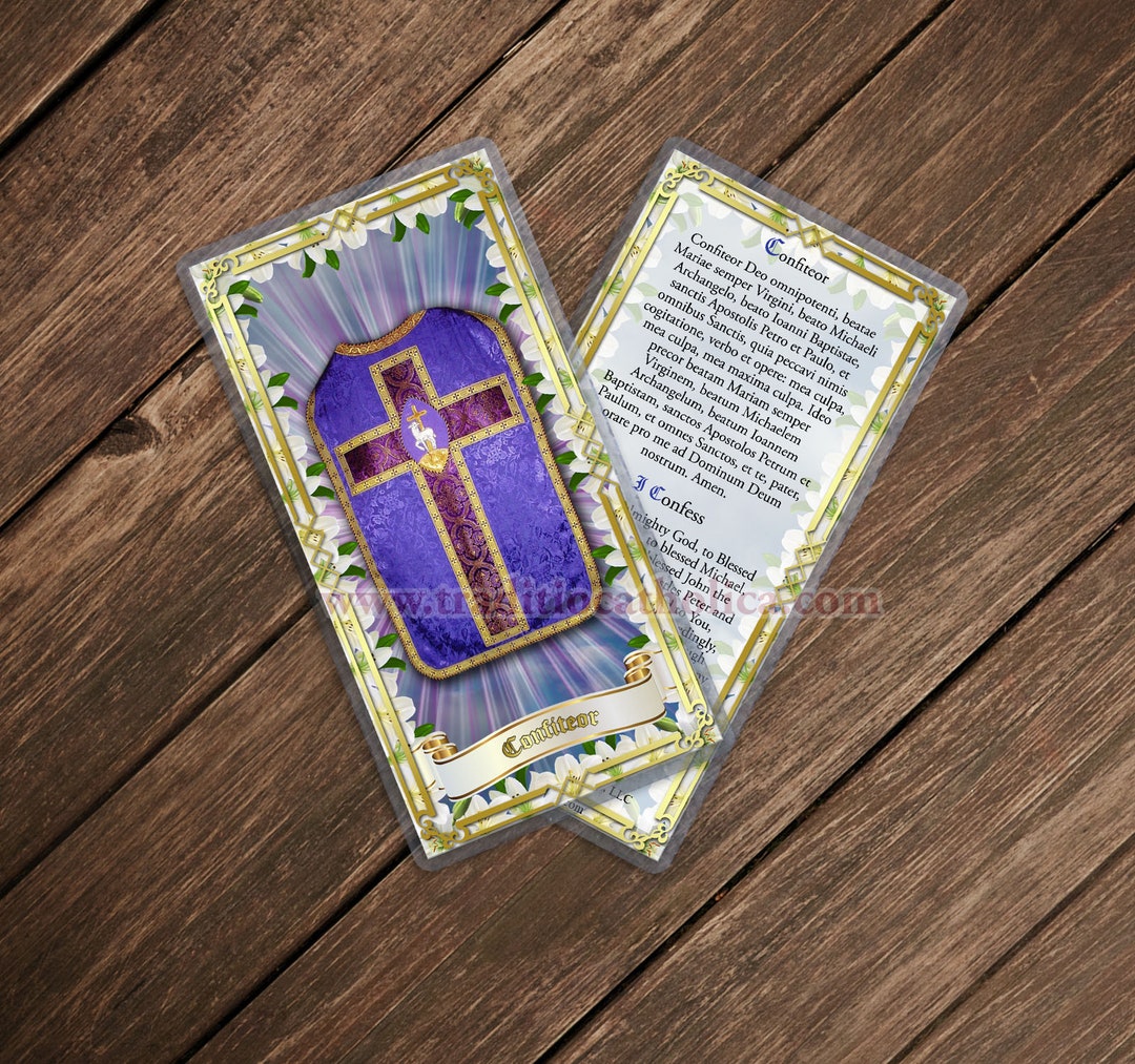 Confiteor, I Confess Traditional Catholic Latin Laminated Holy Prayer ...