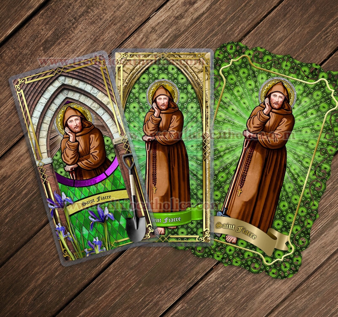 Saint Fiacre, Patron of Gardeners and Hemorrhoids Laminated Prayer Card ...