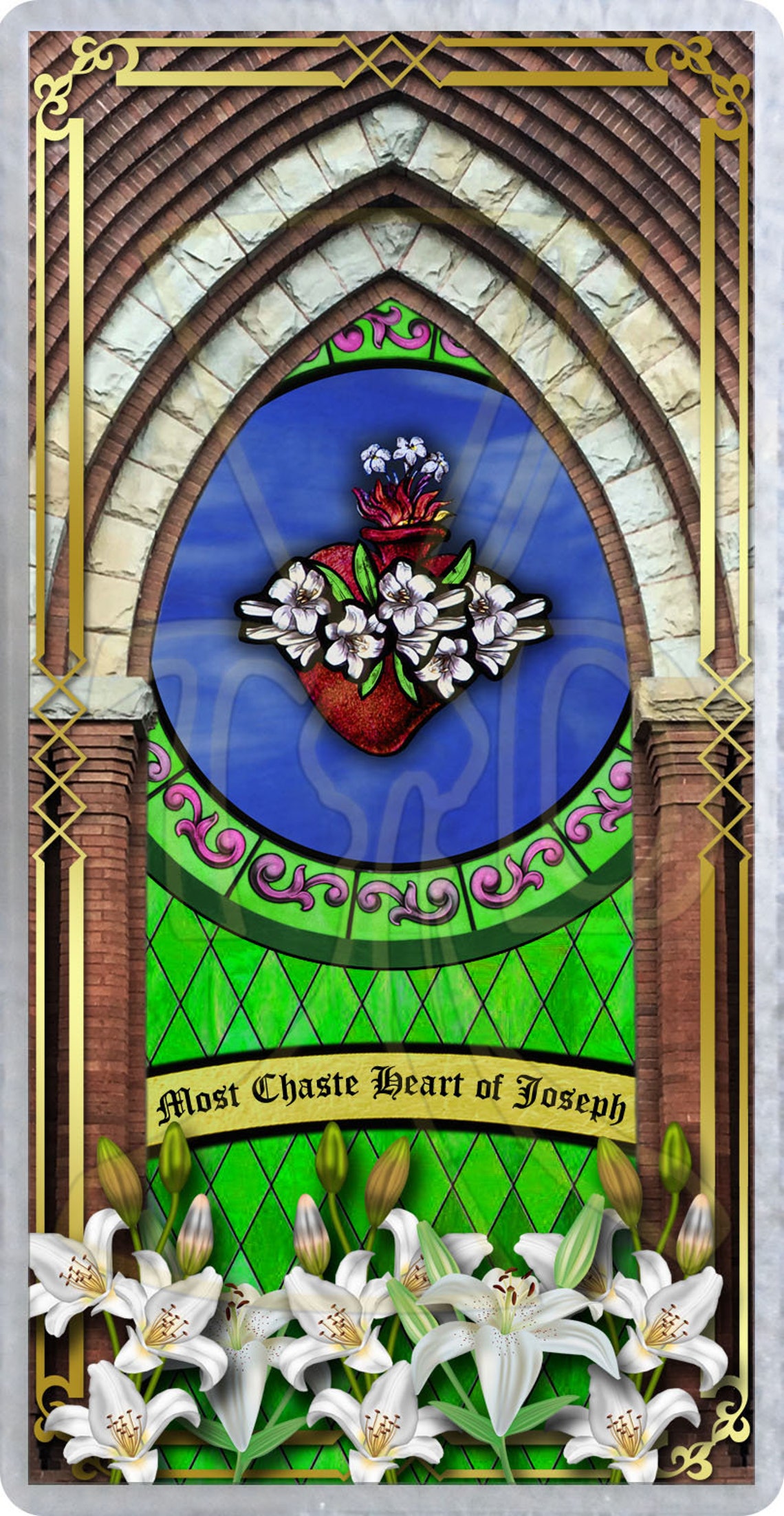 Most Chaste and Pure Heart of Joseph Sculpture and Stained Glass ...