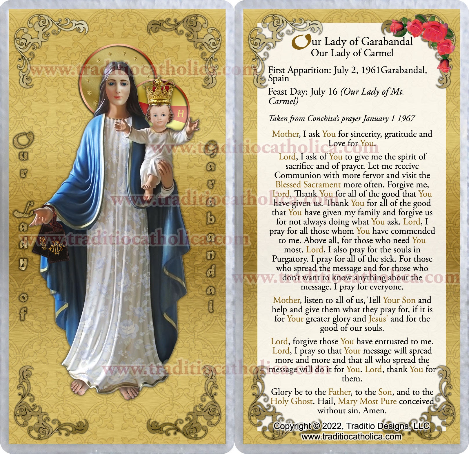 Our Lady of Garabandal Spain Laminated Holy Prayer Cards. Our - Etsy ...