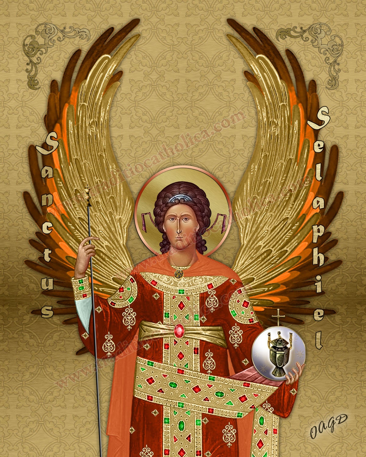 Saint Selaphiel Archangel Eastern Orthodox icon style prints | Etsy