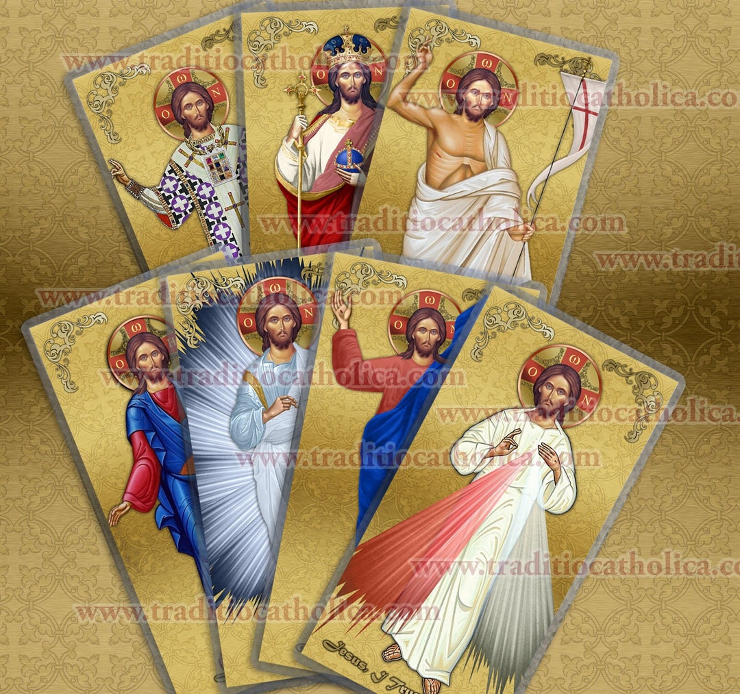 Life of Jesus Catholic Holy Prayer Icon Card Gift Set. Orthodox Style ...