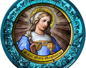 Saint Longinus the Centurion Stained Glass Round 4 Inch Custom - Etsy