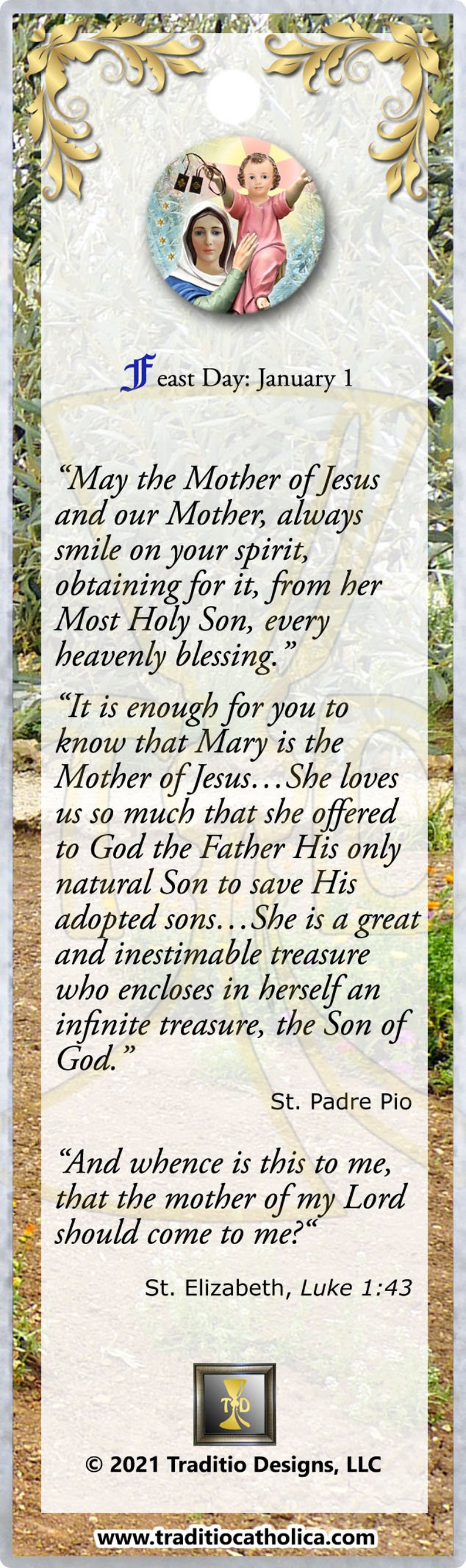 Our Lady Mother of Our Savior Laminated Bible Scripture - Etsy