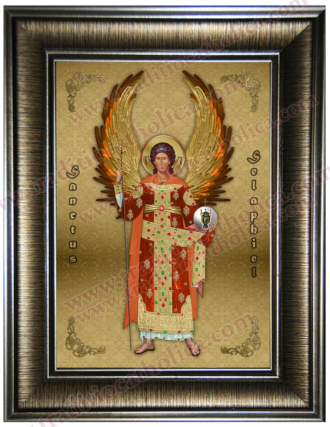 Saint Selaphiel the Archangel Framed Prints With Silver or Gold Frame ...