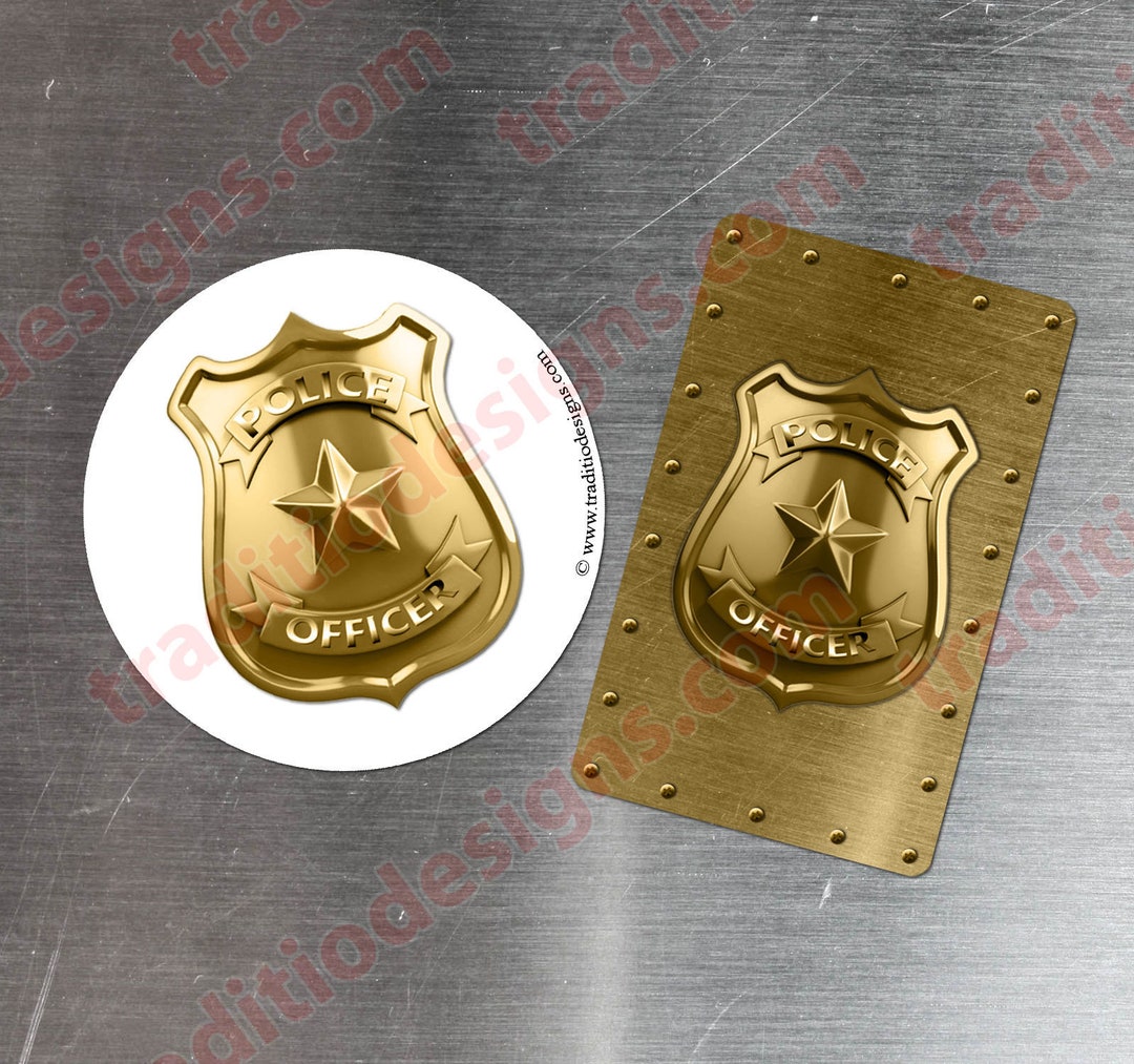 Police Officer Magnets, Police Officer Decal Round 3.5 Inch and ...