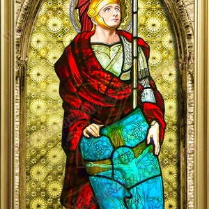 Saint Longinus Stained Glass Handcrafted Framed Print. 7x14 - Etsy