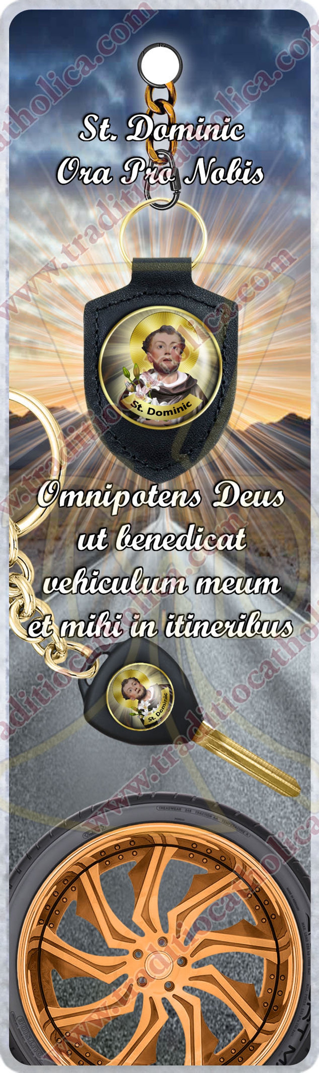 Saint Dominic, Take a Saint on the Road Protective Laminated Rear View ...