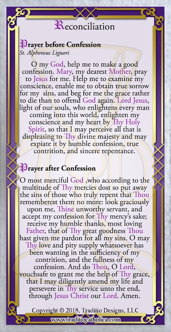 Sacrament Of Reconciliation Prayer
