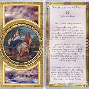Seven Sorrows of Mary Catholic Holy Prayer Card Gift Set. Approved by ...