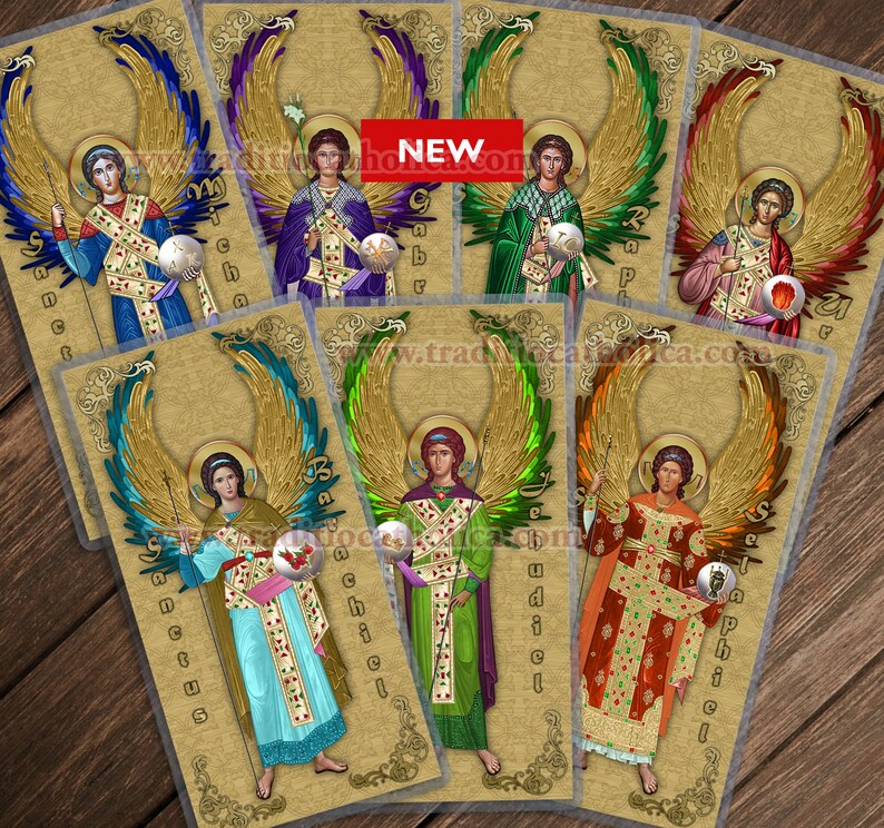 Archangels in Eastern Orthodox Icon style Holy Prayer card | Etsy