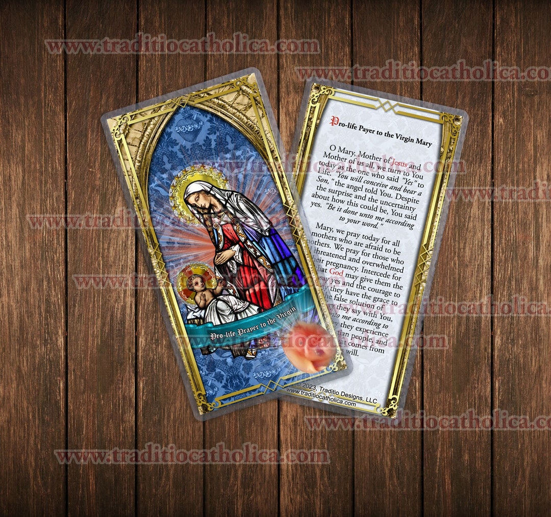 Pro-life Prayer to the Virgin Mary - Catholic Holy Prayer Cards - Etsy