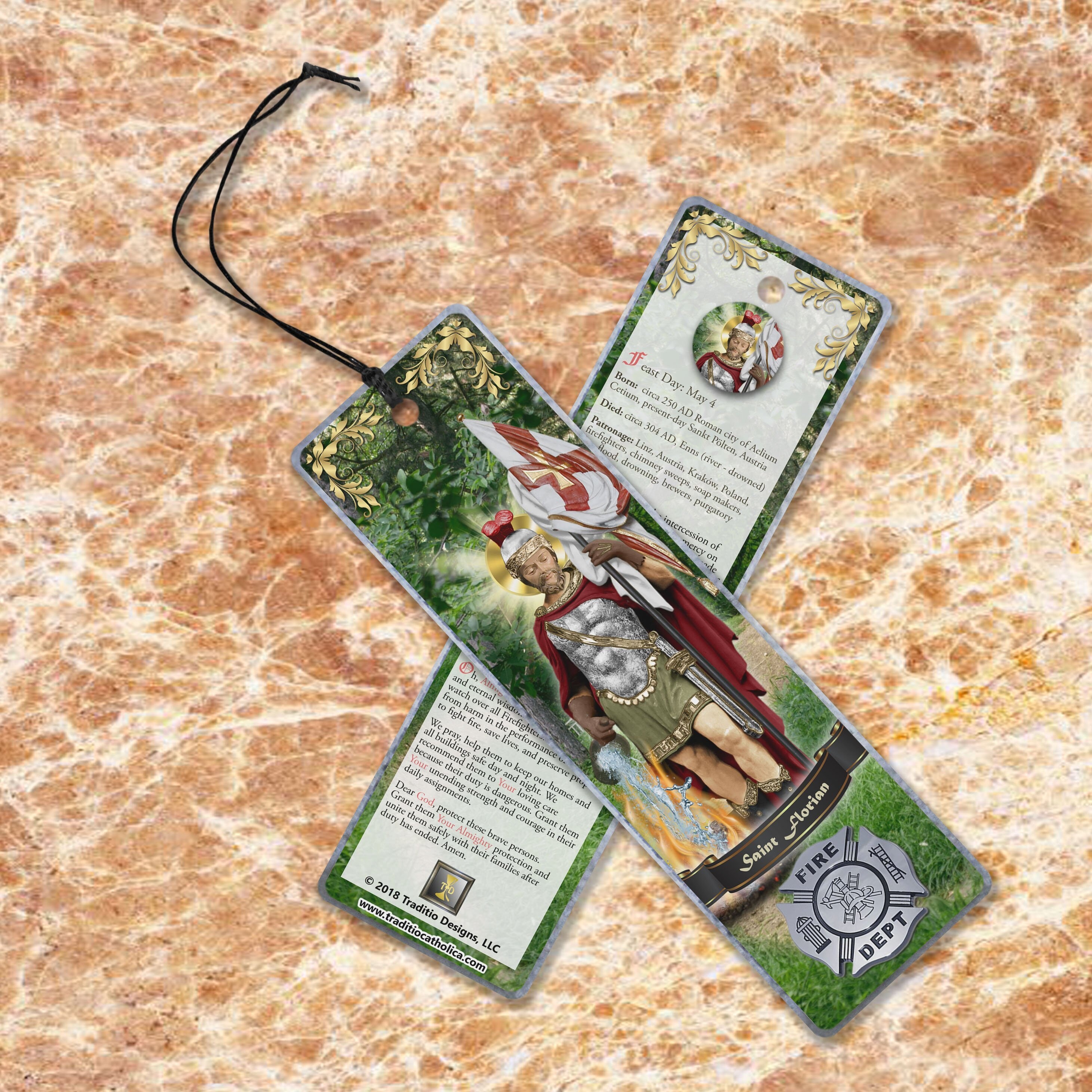 Saint St Florian Laminated Rear View Mirror Firefighter - Etsy