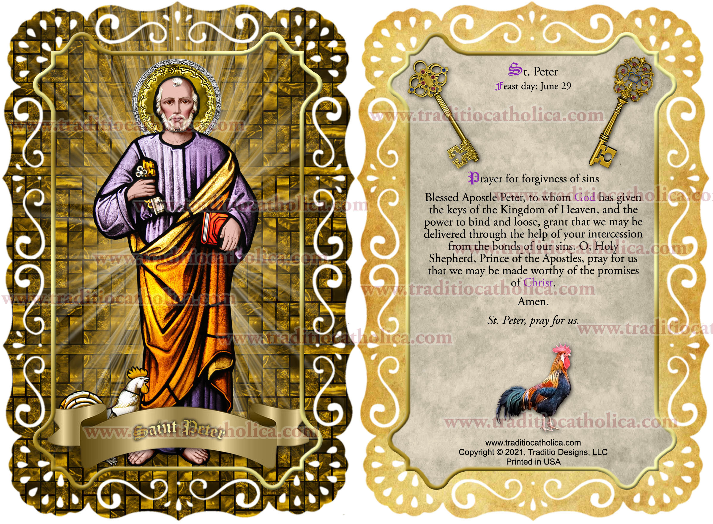 Twelve (12) Apostles Stained Glass Catholic Holy Prayer Card Gift Set ...