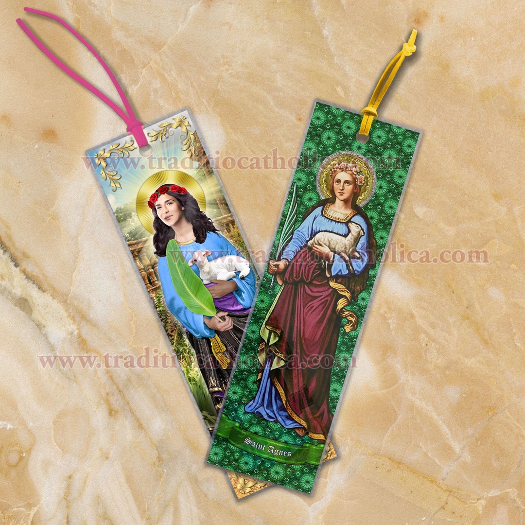 Saint St Agnes, Patron of Purity CLEAR See-through and Quote Laminated ...