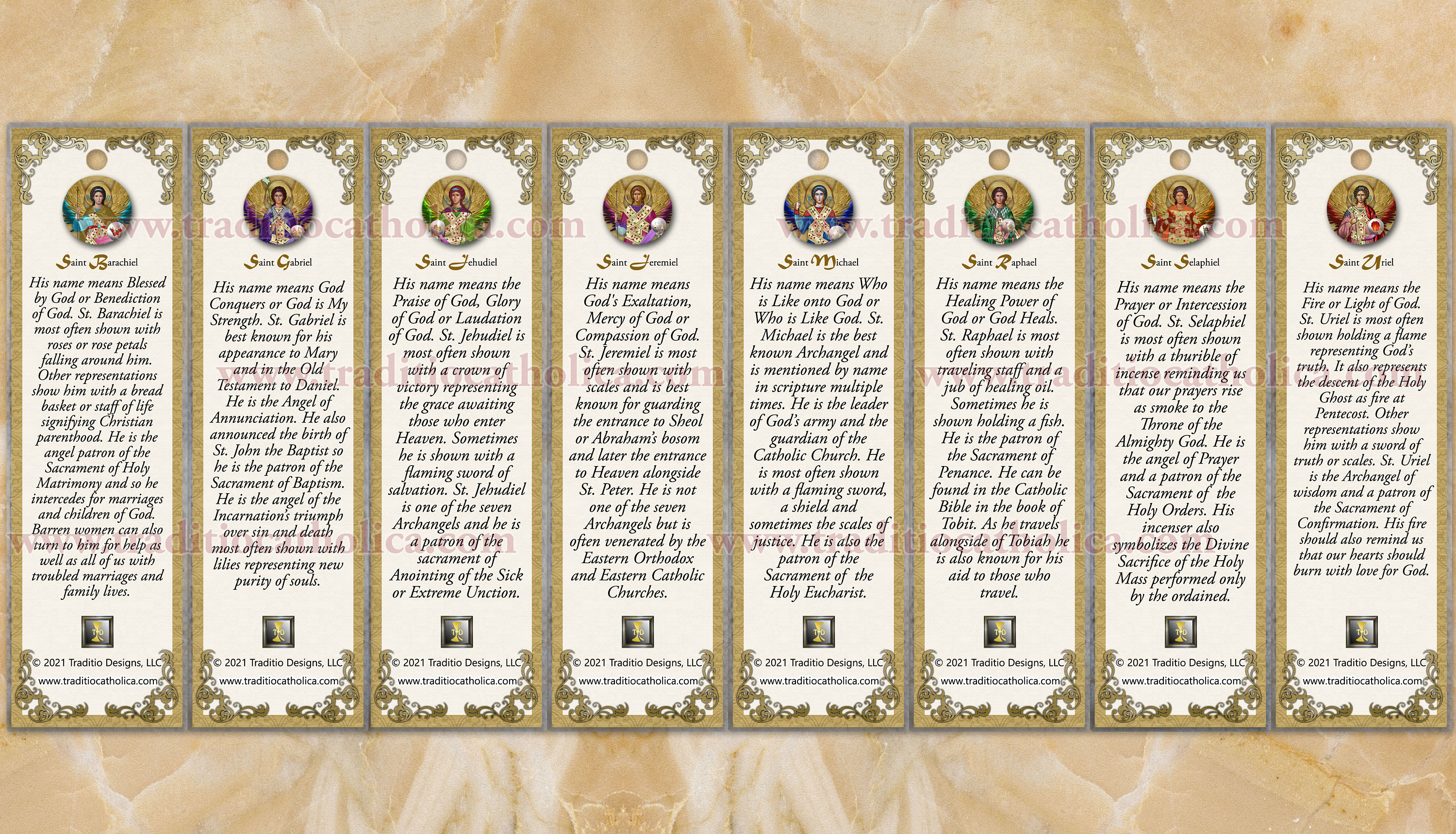 Archangels in Eastern Orthodox Icon Style Bookmark Set. 10% | Etsy
