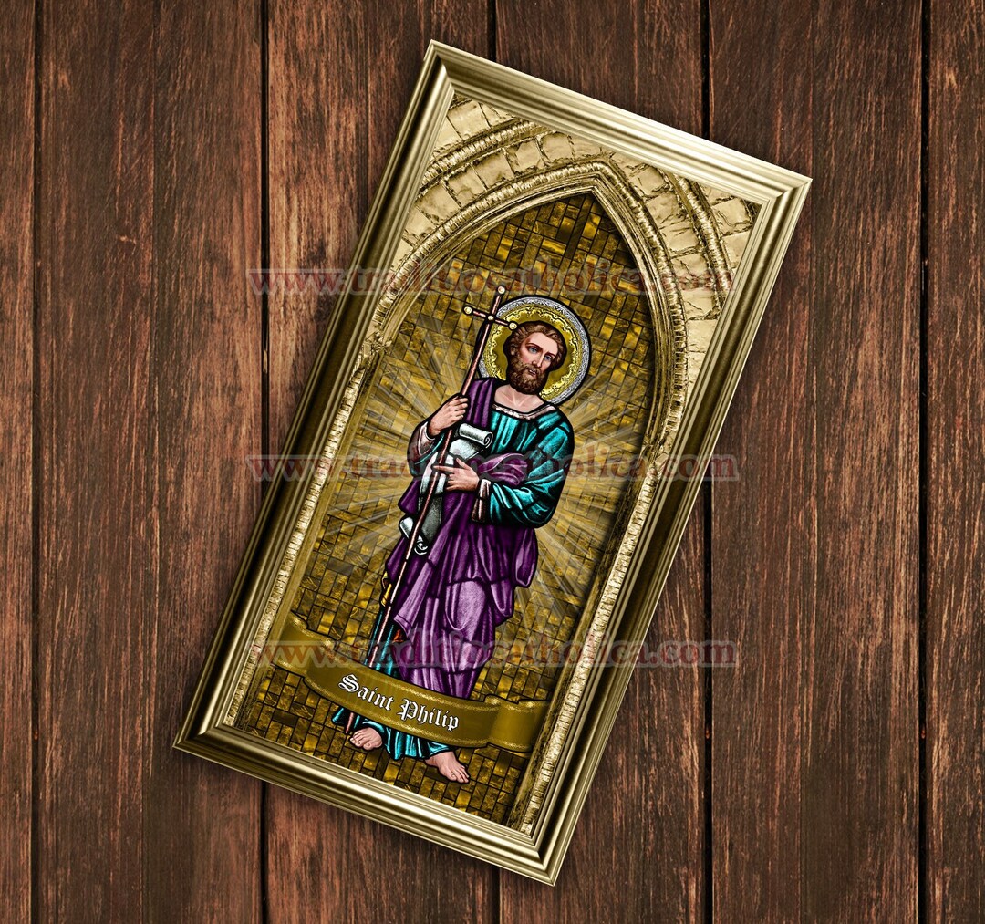 Saint Philip the Apostle Handcrafted Framed Prints. 7x14 Size. St ...