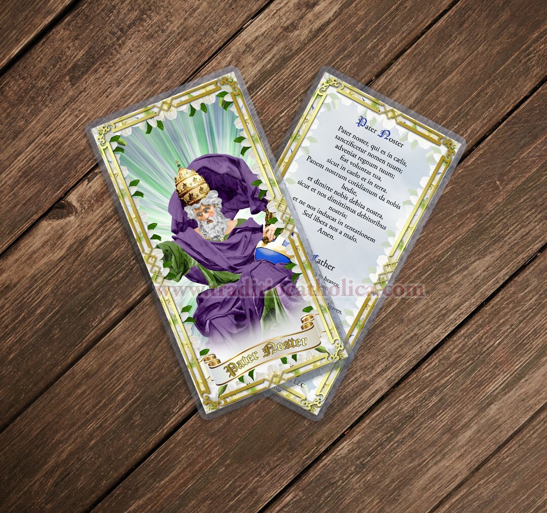 Pater Noster, Our Father Traditional Catholic Latin Laminated Holy ...