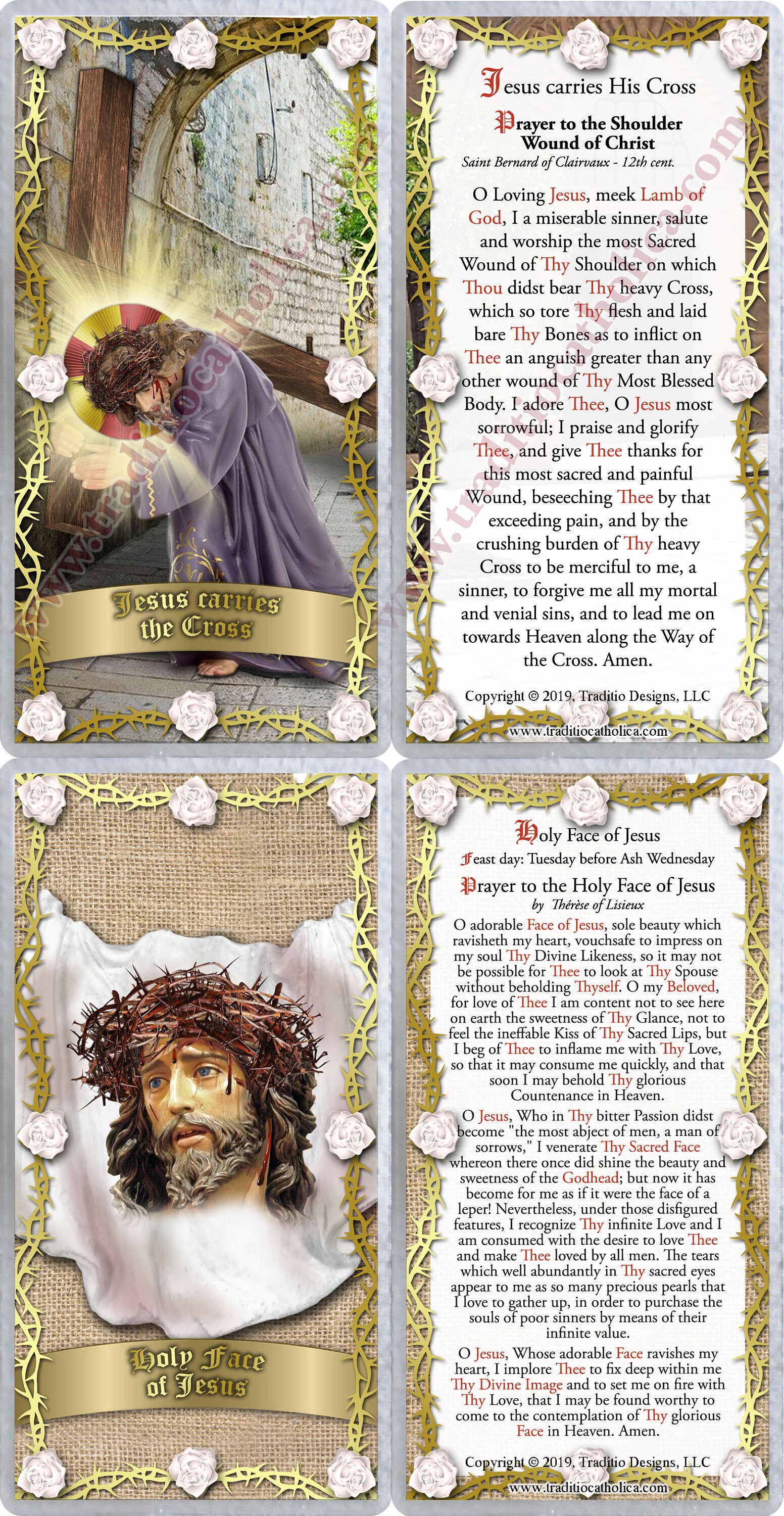 Life of Jesus Catholic Holy Prayer Card Gift Set. Realistic Holy Card ...