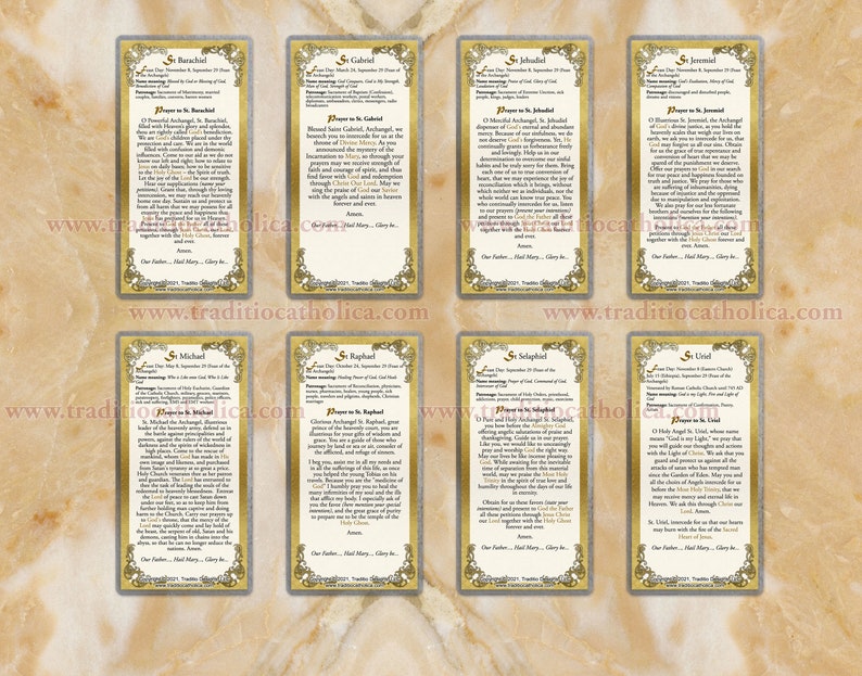 Archangels in Eastern Orthodox Icon Style Holy Prayer Card - Etsy