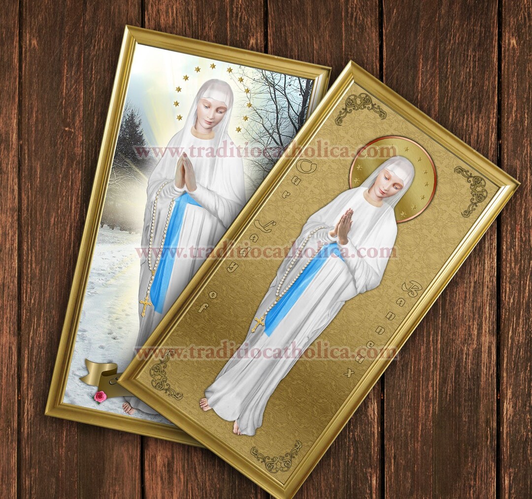 Our Lady of Banneux Belgium Handcrafted Framed Prints. 7x14 - Etsy
