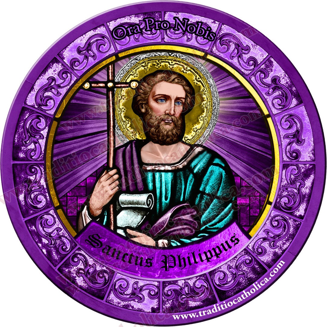 Saint Philip the Apostle Stained Glass Round 4 Inch Custom Refrigerator ...