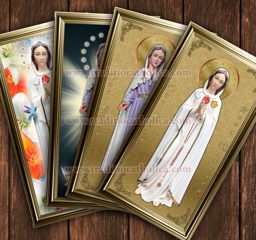 Maria Rosa Mystica, Italy Handcrafted Framed Prints. 7x14 Size ...