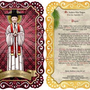 Saint St Andrew Kim Taegon, Korea Patron of Korean Priests Stained ...