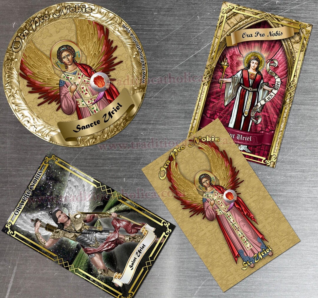 Saint Uriel Archangel Magnets. Orthodox Icon Style, Stained Glass and ...