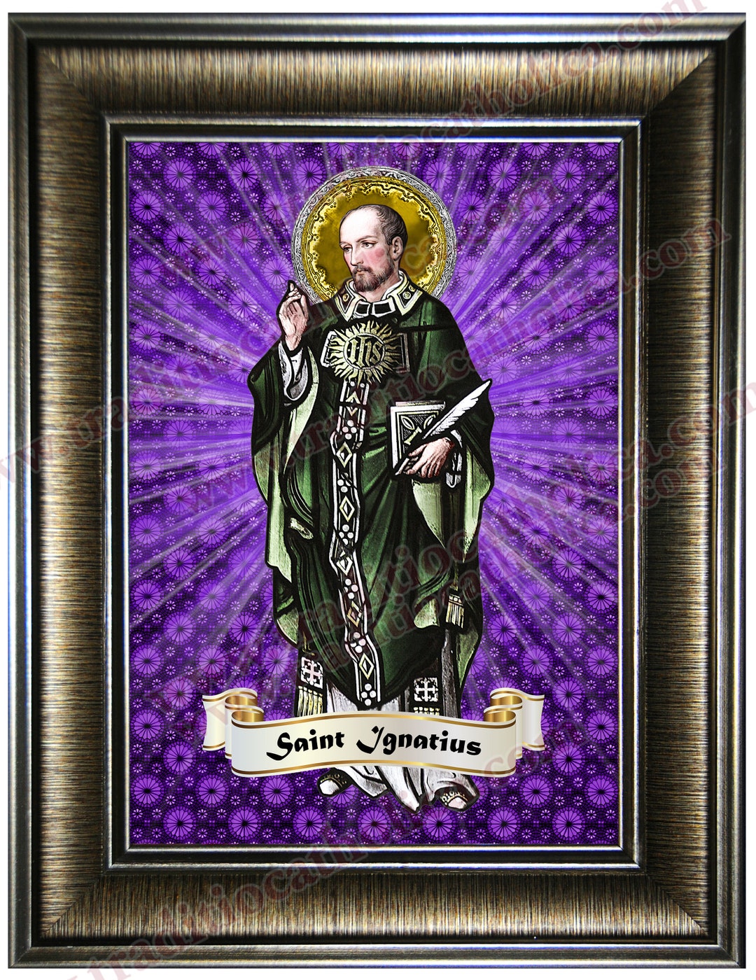 Saint Ignatius of Loyola Framed Prints With Silver or Gold Frame ...