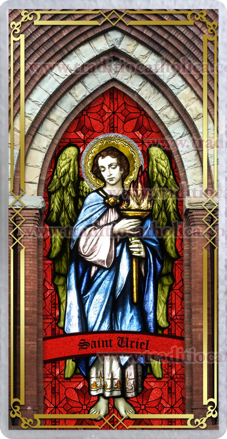 Four Archangels Stained Glass Laminated Holy Prayer Card Set. Saint ...