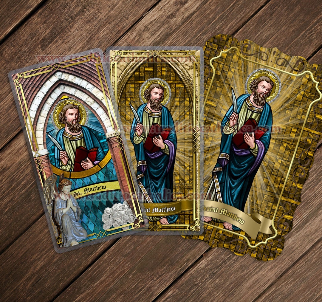 Saint Matthew the Apostle and Evangelist Catholic Holy Prayer Cards. St ...
