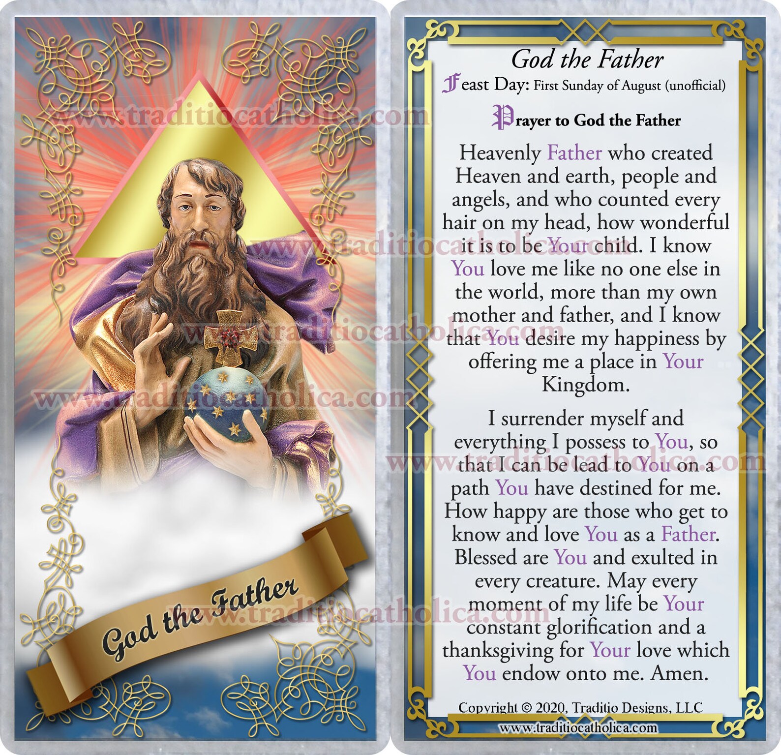 Gott der Vater laminierte katholische Heilige Karten. | Etsy